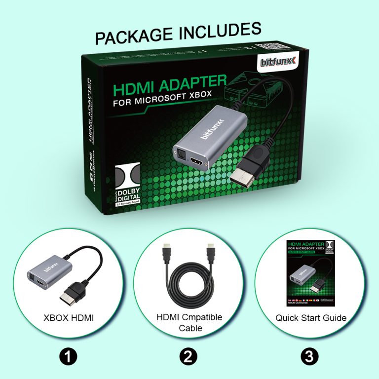HDMI® Adapter for XBOX Classic Retro Gaming Consoles HD Cable Accepts 5 ...
